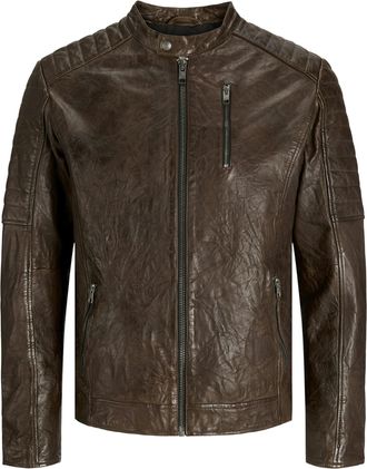 Jack & Jones Jack & Jones Richard Leather Jacket Braun