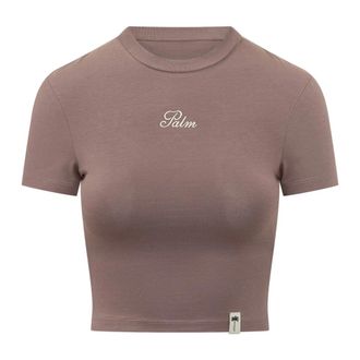 Palm Angels Femme, Tops, Violet, Taille: 40 FR Sway Fitted Tee