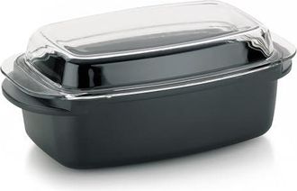 KELA Cocotte avec couvercle 4,5 litres, cocotte rectangulaire adaptée à linduction KERROS, fonte daluminium revêtue, convient au four