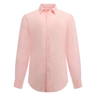 Boggi Milano Homme, Chemises, Rose, Taille: M Chemise Regular Fit en Tencel et Lin