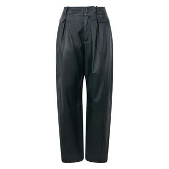 Alberta Ferretti Lederhose mit lockerem Schnitt - - Trousers - Damen - Schwarzk - S