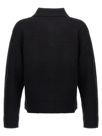 Purple Logo-Embroidered Wool Sweater - Black