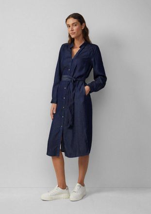 s.Oliver Midikleid Kleid Hemdblusenkleid in Denim-Optik