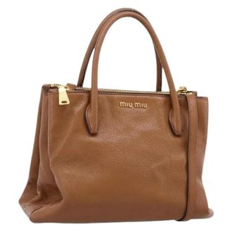 Miu Miu Pre-owned Cuir sacs-main - Femme - Pre-owned - Brun - Taille: ONE Size