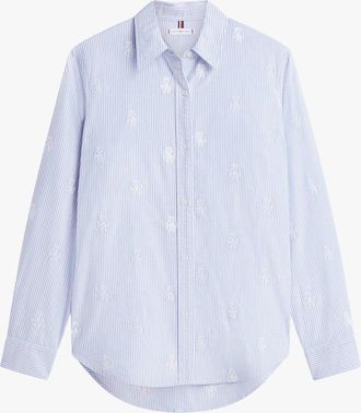 Tommy Hilfiger Chemise ray&eacute;e avec broderie en coton