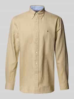 Tommy Hilfiger Regular Fit Freizeithemd aus Baumwoll-Leinen-Mix