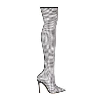 Gianvito Rossi Schwarze Mesh Overknee-Stiefel - - Shoes - Damen - Schwarzk - 38 1/2 EU