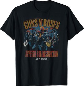 Guns n' Roses Offiziell Guns N Roses Appetite Destruction 1987 Tour Rock T-Shirt