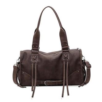 Generic Sac &agrave; bandouli&egrave;re simple en cuir synth&eacute;tique avec boucle de ceinture de couleur unie - Grande capacit&eacute; - Sac &agrave; bandouli&egrave;re vintage - Sac &agrave; main pour l