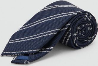 Mango Cravate rayures microstructure bleu marine - Homme - Taille unique - MANGO MAN