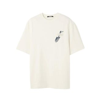 Jacquemus Homme, Tops, Blanc, Taille: S Pelle T-shirt
