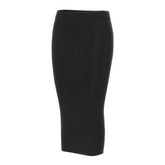KANGRA Femme, Jupes, Noir, Taille: 40 FR Jupe Longuette Tricot&eacute;e