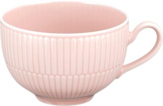 SELTMANN WEIDEN Amina Rosé Milchkaffeetasse, 350 ml, Cappuccinotasse mit dezentem Relief-Muster, Spülmaschinen- und Mikrowellenfest, Porzellan, Rosa