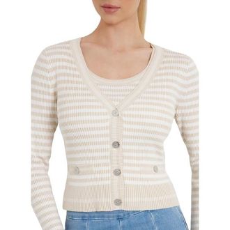 Guess Cardigan Mix &agrave; rayures