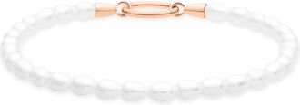 Tamaris Bracelet - Elegantes Armband aus poliertem Edelstahl - IP Ros&eacute;gold - Glasperlenkette verstellbar bis 18 cm - wasserfest & hautfreundlich