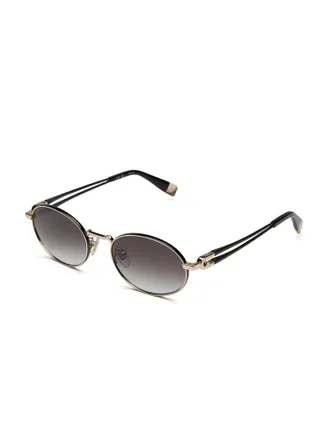 Furla SFUB30 Oval Metal Frame Sunglasses - Gold