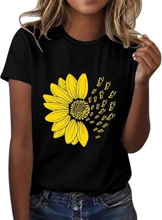 Generic Tee Shirt Femme Grande Taille D&eacute;t&eacute; Manche Courtes Basiques Haut T Shirt Et&eacute; D&eacute;contract&eacute; L&acirc;che Top &Agrave; La Mode &Agrave; Manches Courtes Chemise Chic Et &Eacute;l&eacute;gant 