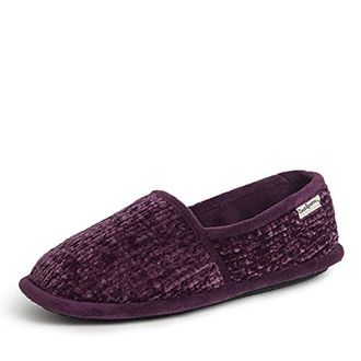 Dearfoams Femme Chenille A-Line Chausson, Aubergine, X-Large