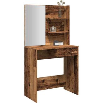 vidaXL Schminktisch mit Spiegel Altholz-Optik 74,5x40x141 cm - Vidaxl