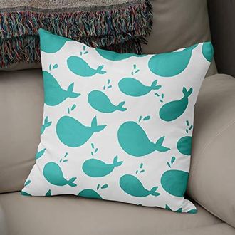 Bonamaison Le Jardin du Lin Kissen Zierkissenbezug Kissenbezug, T&uuml;rkis & Wei&szlig; Dekoration, F&uuml;r Zuhause Autos B&uuml;ro Sofa Wohnzimmer Couch Schlafzimmer Dekor, 50x50 