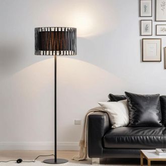 Licht-Erlebnisse Lampadaire moderne Noir M&eacute;tal rond 145 cm