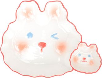 Cabilock Knödelteller Serviertablett für Speisen geteilte Keramikplatte Essenstablett Knödelgericht für den Haushalt Restaurantteller Netz Lebensmittel Snack-P