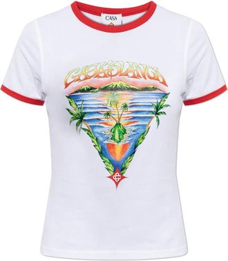 Casablanca Femme, Tops, Blanc, Taille: 38 FR T-Chemises