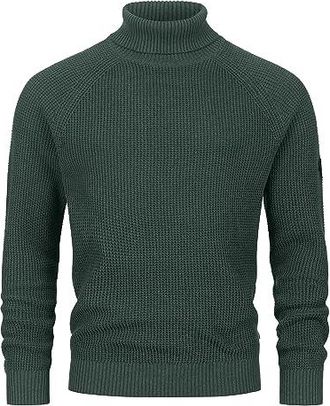 Indicode Hommes INHarlan Knit Sweater | Pull en Maille Fine de Coton &agrave; col roul&eacute; Army M