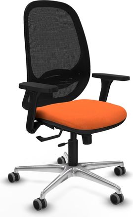 Piqueras y Crespo Stuhl mit Rollen f&uuml;r PC Cilanco mit 3D-Armen, h&ouml;henverstellbare Lendenwirbelst&uuml;tze, ausgestattet mit Syncro/Translack und Schneidschaum, Schwarz/Orang