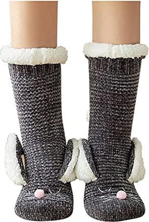 Generic Chaussettes Femme Chaussettes Chaudes Femme Chaussettes Thermiques Femme De Classique Sol Dessin Anim&eacute; &Eacute;paissies Comme Pantoufles Antid&eacute;rapantes Et Am