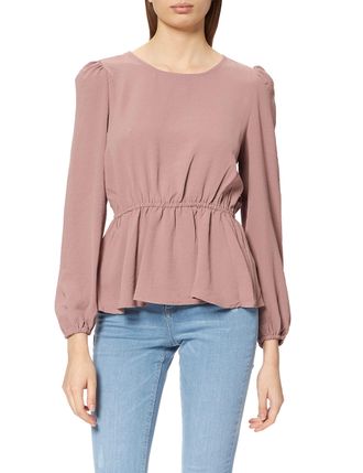 Only Damen Onlmette DAR L/S O-Neck Top Noos WVN Langarmshirt 15240593,Elderberry,S