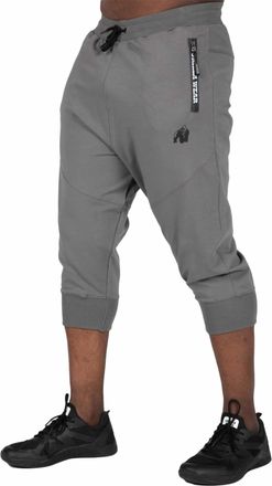 Gorilla Wear Knoxville 3/4 Sweatpants - Grau - Jogginghose Absolute Bewegungsfreiheit zum Sport Bodybuildung mit Logo leicht und bequem, XXL, Schwarz