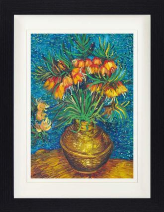 1art1 Vincent Van Gogh Poster Kaiserkronen In Einer Kupfervase, 1887 Gerahmtes Bild Mit Edlem Passepartout | Wand-Bilder | Im Bilderrahmen 40x30 cm