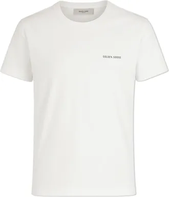 Golden Goose Homme, Tops, Blanc, Taille: XL T-Shirt Logo