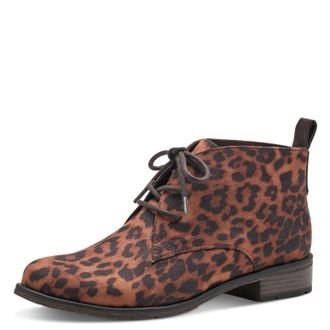 Marco Tozzi Damen Stiefeletten zum Schn&uuml;ren ohne Absatz Flach, Braun (Leo Cognac), 39