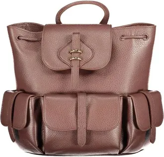 Coccinelle Chic Sac &agrave; Dos en Cuir avec Multiples Poches - Femme - Sacs - Brun - Taille: ONE Size