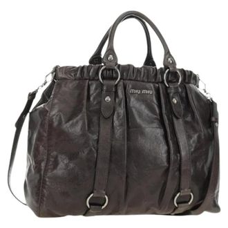 Miu Miu Sac &agrave; main Pre-owned - Femme - Pre-owned - Brun - Taille: ONE Size