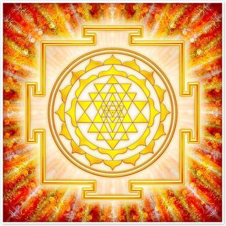 Posterlounge Sri Yantra - Artwork Licht Poster von Dirk Czarnota 50 x 50 cm Wandbilder Wanddeko