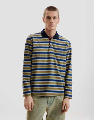Desigual Polo ray&eacute; - Bleu-Bleu marine
