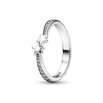 Pandora Moments Sternschnuppen Funkelnder Ring aus Sterling-Silber mit Cubic Zirkonia, Gr. 50, 192365C01-50