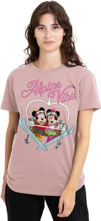 Mickey Mouse mandarin creative ltd Mickey Mouse Alpine Vibes Ladies T Shirt, Pink, Rose, XXL Femme