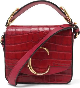 Chlo&eacute; Crossbody Bags - CHLOE MINI C HANDTASCHE CHC19US193A ROT CROCODILE- - Gr. unisize - in Rot - f&uuml;r Damen