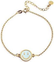 Singularu Bracelet Smiley Sky Enamel. Laiton avec plaqu&eacute; or 18Kt. Taille unique. Longueur de la cha&icirc;ne : 19 cm. Bijoux pour femme