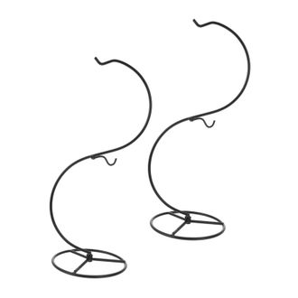 Amosfun 2 St&uuml;cke Ornament Display St&auml;nder mit Stabilem S-haken und Rundem Metallfu&szlig; Schwarzer Dekorativer Halter f&uuml;r Weihnachtskugeln Mini-terrarien Luftpflan