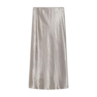 Max Mara Beiger Satin- ausgestellter Rock - - Skirts - Damen - Beige - S