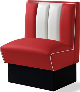 Bel Air 2er Set Dinerbank Eckbank Sitzbank Bank Einrichtung Gastronomie Dinerm&ouml;bel Lounge im Retro 50er Style Design (Red/White)