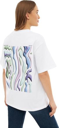 Johnny Urban Oversized Tshirt Herren & Damen Wei&szlig; - Sammy Lava Print - Heavy Basic Kurzarm T-Shirt Oversize - Enganliegender Kragen - Unisex - 100% Baumwolle - Bac