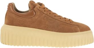 Hogan Low-Top Sneaker - H-Stripes Suede Trainers - Gr. 35,5 (EU) - in Braun - f&uuml;r Damen