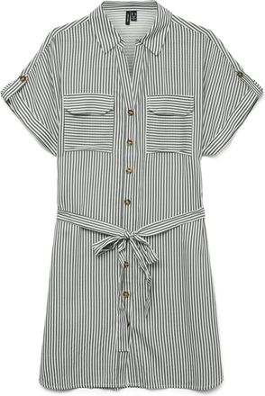 Vero Moda Damen Vmbumpy Ss Short Shirt Dress WVN Ga Noos, Laurel Wreath, X-Large