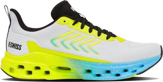 K-Swiss Herren Melrose Tubes LITE Running Shoe, White/Black Beauty/Evening Primerose/Aquarius, 42.5 EU